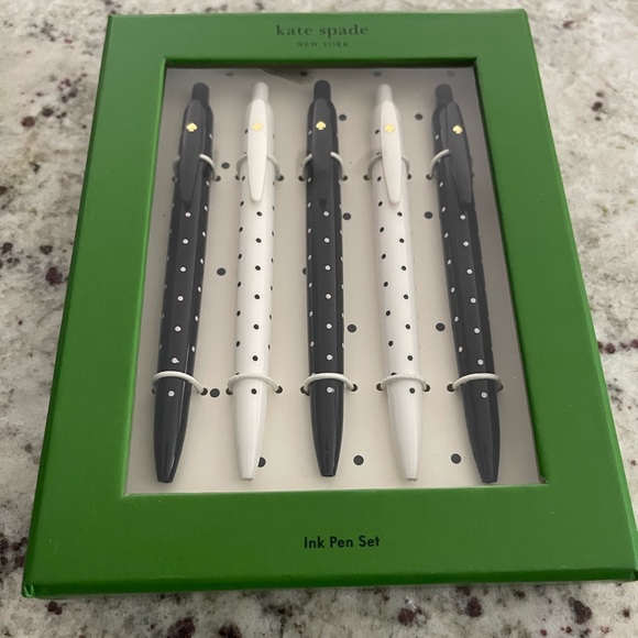 kate spade | Office | Kate Spade New Black N White Ink Pen Package Set ...